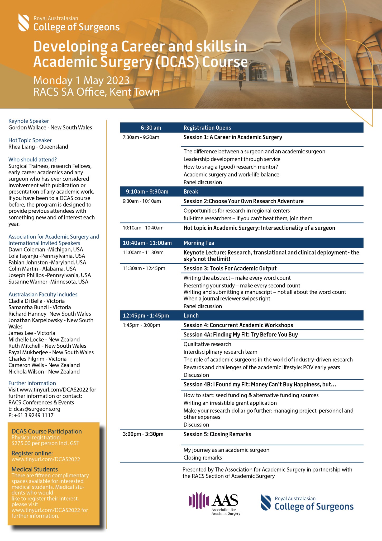 DCAS 2022 – Provisional Program – RACS Annual Scientific Congress